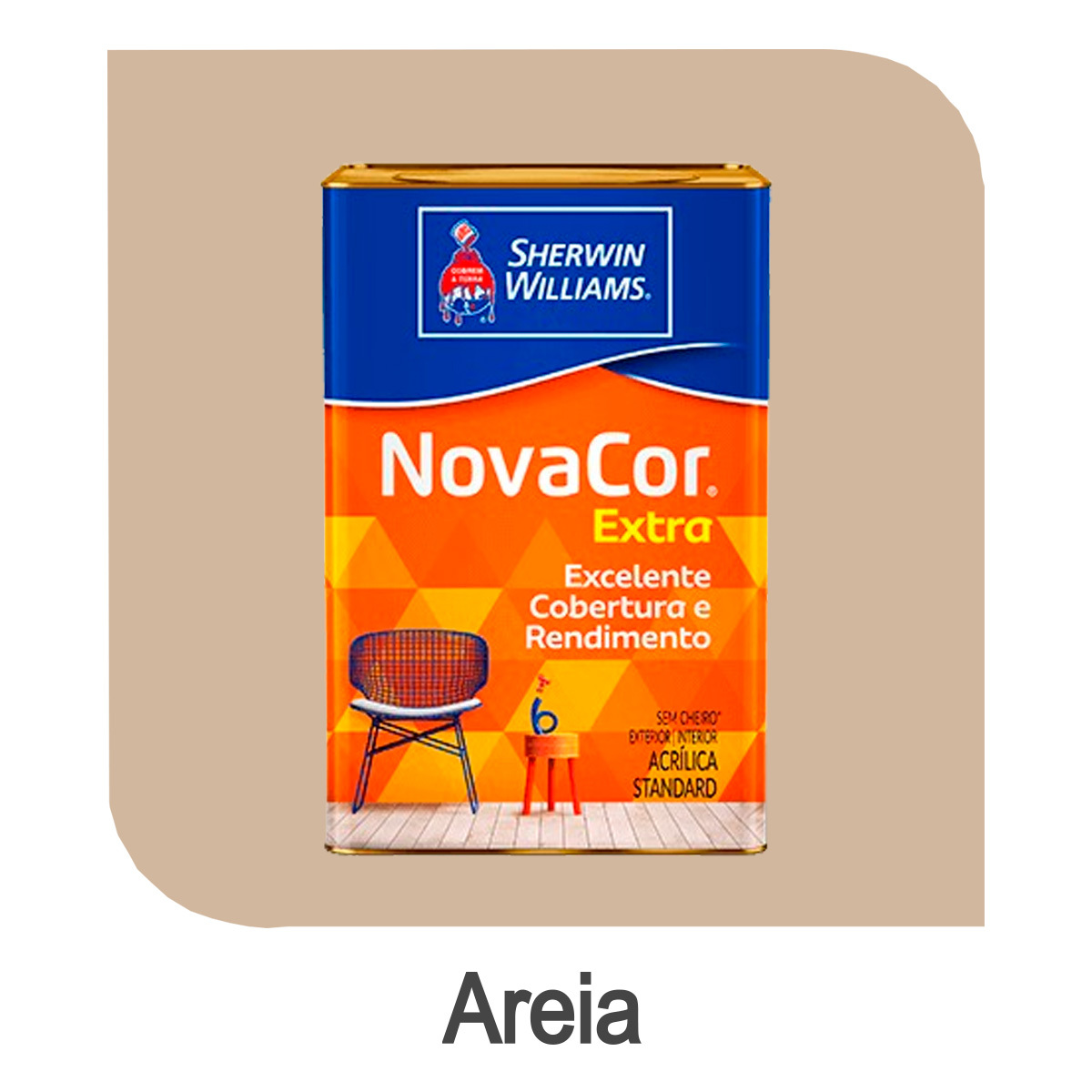 NOVACOR ACRIL FOSCO +REND 18L AREIA SHERWIN - NOVACOR TINTA ACRILICO FOSCO +REND 18L AREIA ...