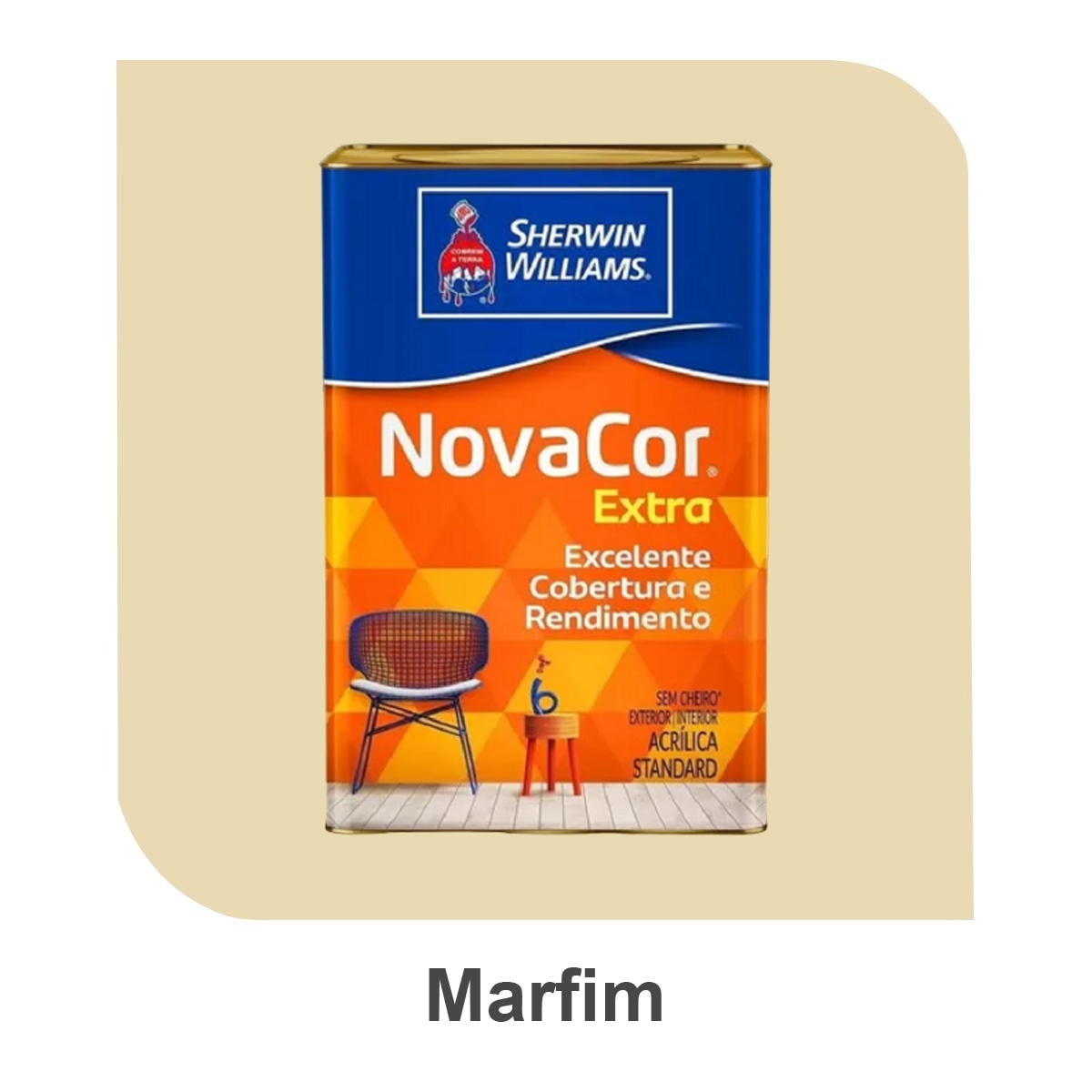 NOVACOR ACRIL FOSCO +REND 18L MARFIM SHERWIN - NOVACOR TINTA ACRILICO ...