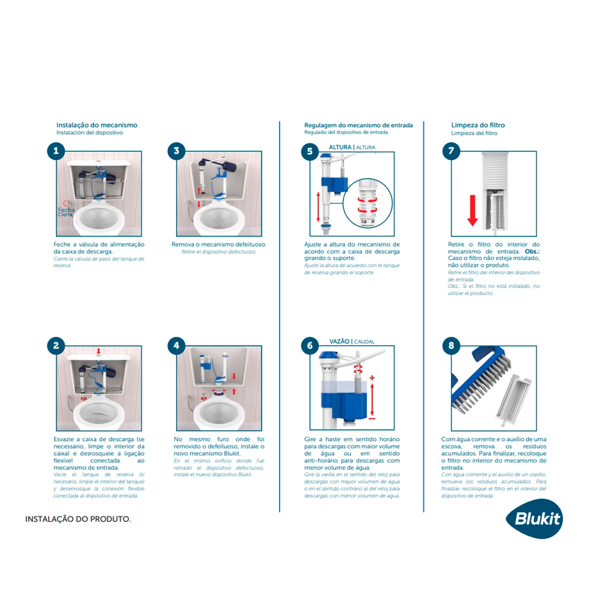 KIT UNIVERSAL PARA CAIXA ACOPLADA BRANCO SUPERIOR BLUKIT - KIT ...