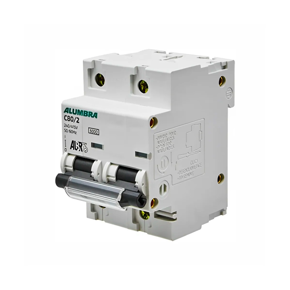 DISJUNTOR BIPOLAR 80A CURVA C ALUMBRA - DISJUNTOR BIPOLAR 80A CURVA C ALUMBRA - ALUMBRA
