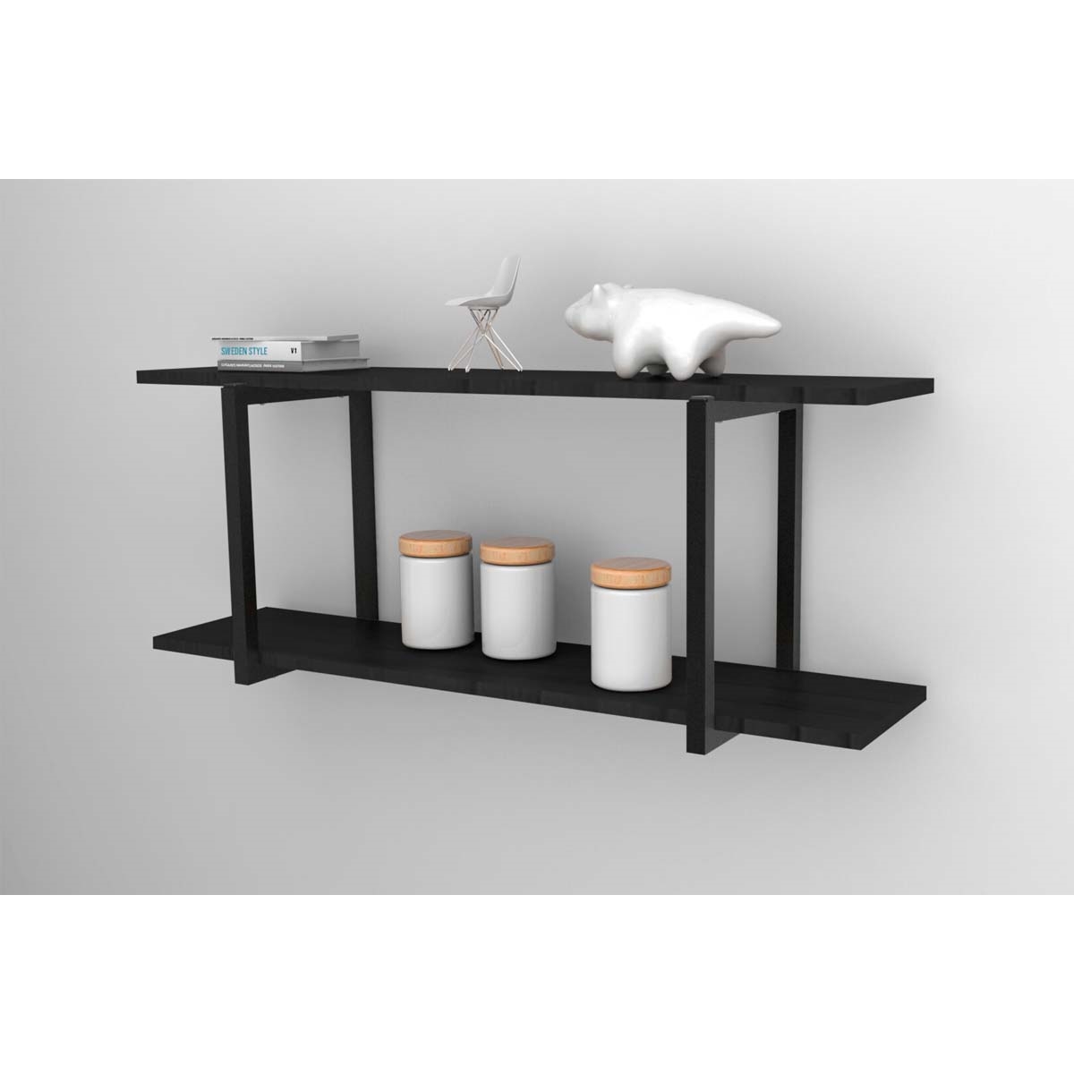 NICHO INDUSTRIAL PRATELEIRA DUPLA 90X20 PRETO BRASFORMA - NICHO ...