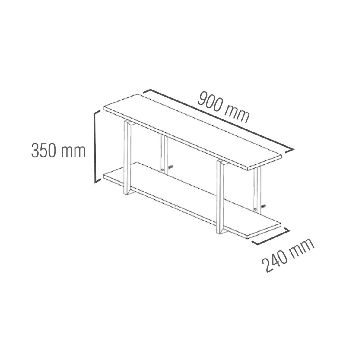 NICHO INDUSTRIAL PRATELEIRA DUPLA 90X20 AVELA BRASFORMA - NICHO ...