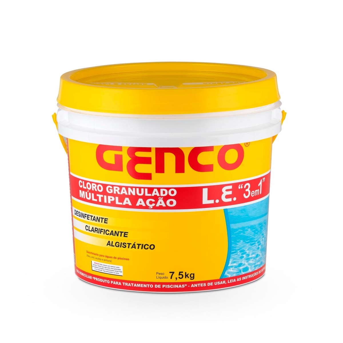 CLORO GRANULADO MULTIPLA ACAO 7,5KG GENCO - CLORO GRANULADO MULTIPLA ACAO 7,5KG GENCO - GENCO