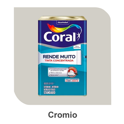 RENDE MUITO 16L CROMIO CORAL - Tinta Acrilica Rende Muito 16L Cromio ...