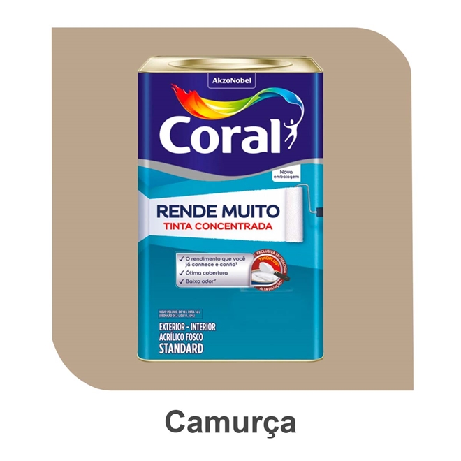 RENDE MUITO 16L CAMURÇA CORAL - Tinta Acrílica Rende Muito 16L Camurça ...