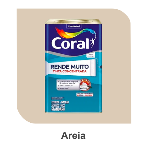 RENDE MUITO 16L AREIA CORAL - Tinta Acrílica Rende Muito 16L Areia ...