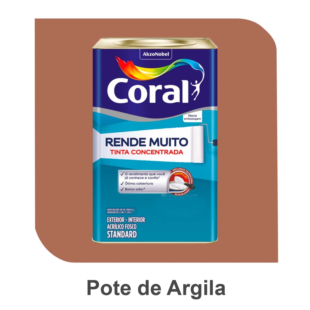 RENDE MUITO 16L POTE DE ARGILA CORAL - Tinta Acrilica Rende Muito 16L ...