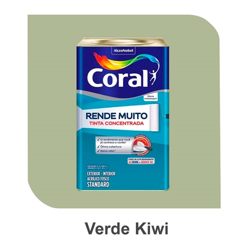 RENDE MUITO 16L VERDE KIWI CORAL - Tinta Acrilica Rende Muito 16L Verde ...