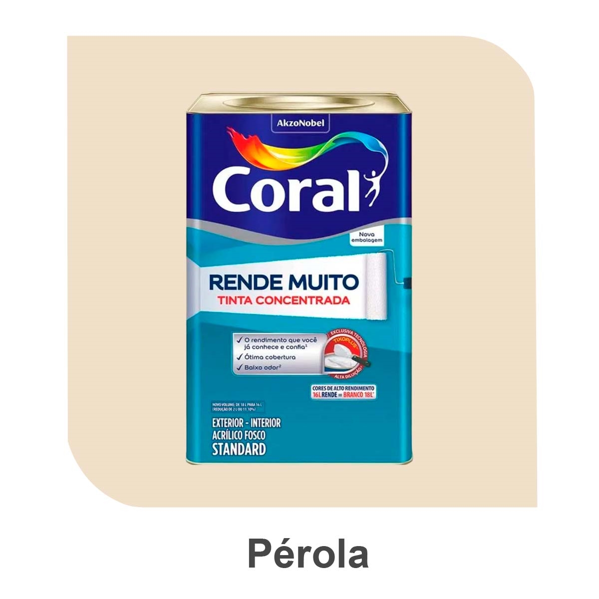 RENDE MUITO 16L PEROLA CORAL - Tinta Acrilica Rende Muito 16L Pérola ...