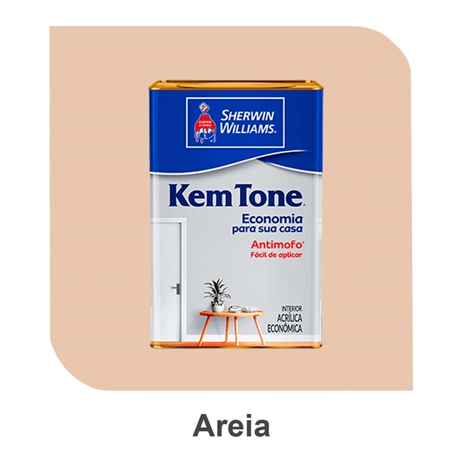 TINTA ACRILICA KEMTONE FOSCO 18L AREIA SHERWIN - TINTA ACRILICA KEMTONE ...