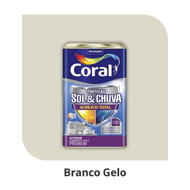 ACRILICO TOTAL S&C 18L BRANCO GELO CORAL - TINTA ACRILICA FOSCA TOTAL S ...