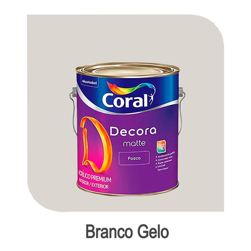 DECORA FOSCO 3,6L BRANCO GELO CORAL - TINTA ACRILICA DECORA PREMIUM ...