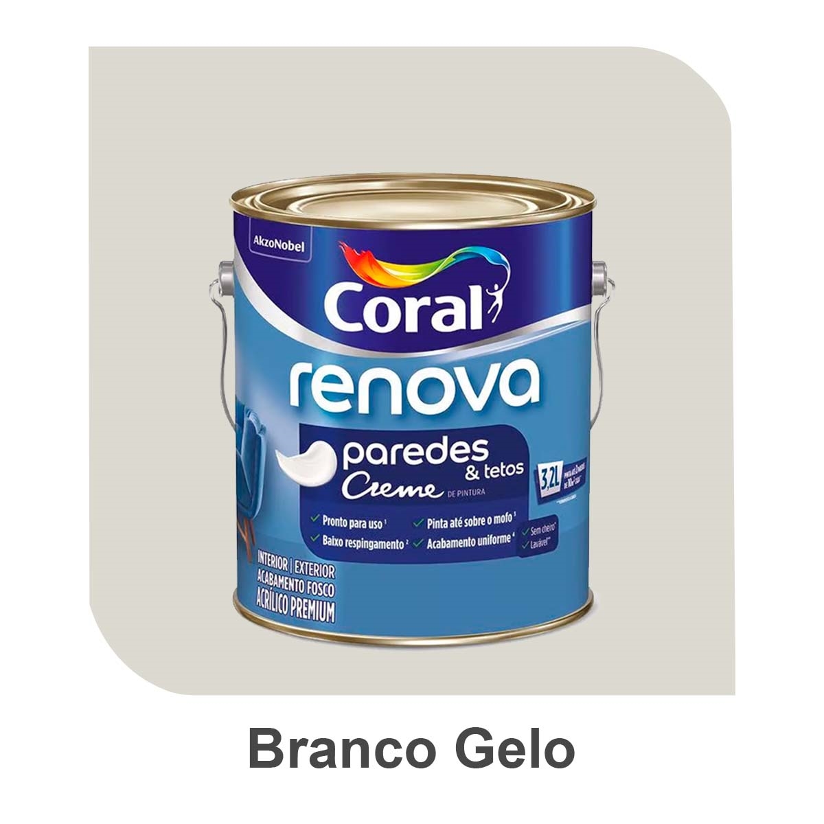 RENOVA FOSCO 3,2L BRANCO GELO CORAL - TINTA ACRILICA RENOVA FOSCO 3,2L ...