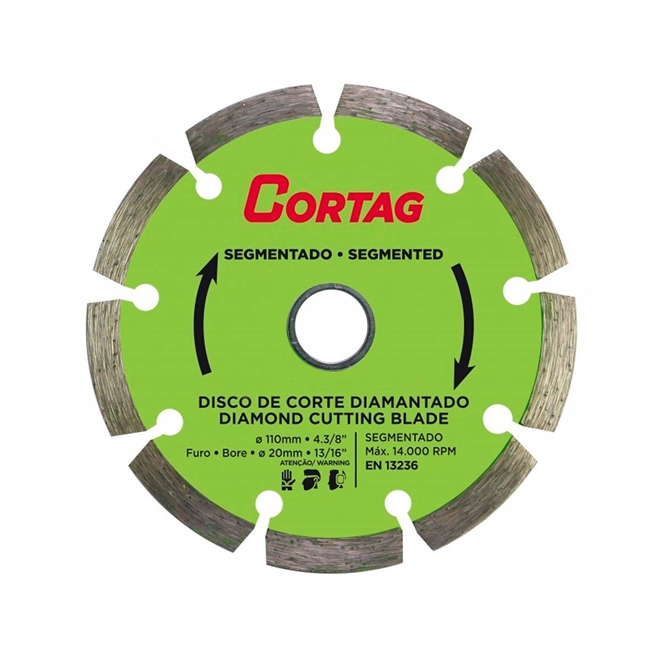 DISCO DIAMANTADO SEGMENTADO CORTAG - DISCO DIAMANTADO SEGMENTADO 110MM ...